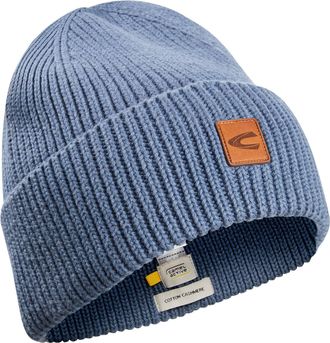 Camel Active Herren Beanie aus einem Baumwoll-Kaschmir-Mix Denim Blau, Menswear-OS