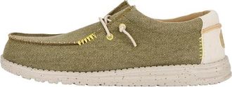 HeyDude Wally Coastline Jute - Chaussures pour Hommes - Baskets avec Semelles Confortables - Style Mocassin, Olive, 46