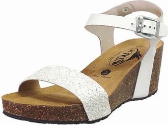 Plakton Brissa 883023/GlitterVaqueta, Femme Nu-pied Blanc Glitter - 37 EU