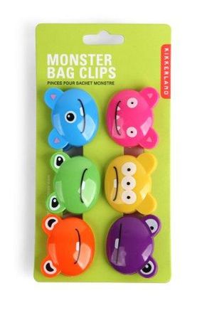 Kikkerland Bag Clips 6 Set + Crazy Monsters