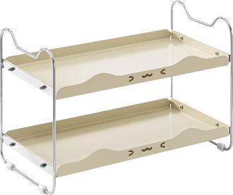 Generico Organizer f&uuml;r Arbeitsplatte, Schrank-Organizer, K&uuml;chenaufbewahrung, doppellagig, rutschfest, spart Rhythmus f&uuml;r Schrank, Speisekammer, Vorratsdosen