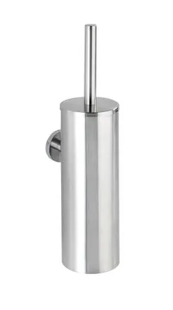 WENKO Brosse WC fermée Bosio inox mat matériel de vissage pour le montage mural inclus Mat