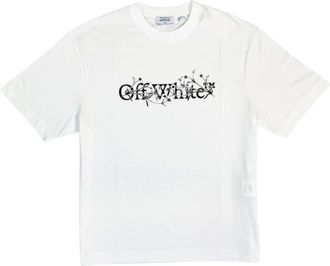 Off-white Homme, Tops, Blanc, Taille: M Bookish Flower Skate T-shirt