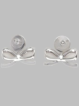 Self Portrait Pearl, Bow & Crystal Drop Earrings - Silver