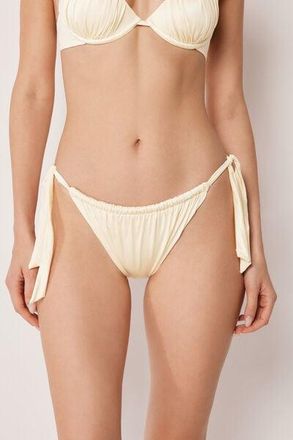 Calzedonia Bikini-slip Mit Seitlichen B&auml;ndern Shiny Satin Elfenbein