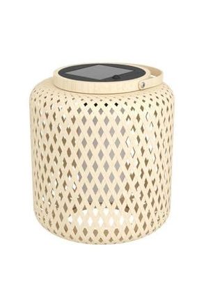 Eglo LED Tischlampe solar Marliano, Solarlampe au&szlig;en f&uuml;r Garten und Terrasse, Deko Rattan Balkon, Au&szlig;enbeleuchtung Boho, Windlicht outdoor Rattan, IP44