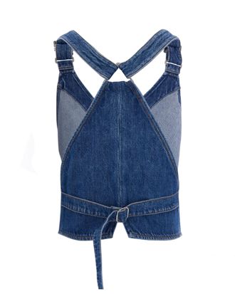 Sportmax Womens Denim Gilet Night Blue Cotton Waistcoats & Gilets