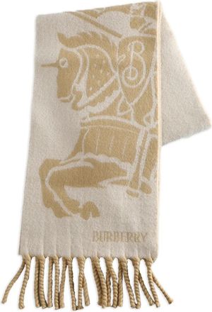 Burberry &eacute;charpe frang&eacute;e &agrave; logo - Tons neutres