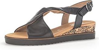 Gabor Femme Sandales, Dame Sandales compens&eacute;es,Chaussures d&eacute;t&eacute;,Confortables,Plates,Noir (Schwarz),42 EU / 8 UK