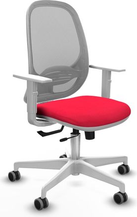 Piqueras y Crespo B&uuml;rostuhl, ideal f&uuml;r Arbeiten mit wei&szlig;en Armlehnen, h&ouml;henverstellbare Lendenwirbelst&uuml;tze, ausgestattet mit Syncro/Traslack und Schneideschaum, Grau/Ro