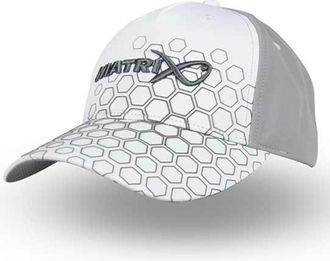 Fox Matrix Hex Print Baseball Cap White - Angelcap, Cappy f&uuml;r Angler, Anglercap