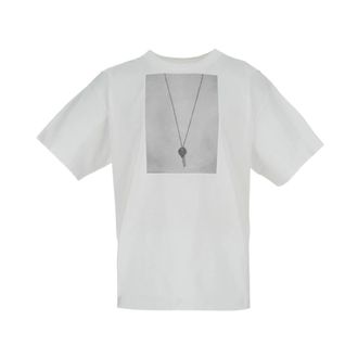 Maison Margiela Homme, Tops, Blanc, Taille: S T-Shirt Col Rond