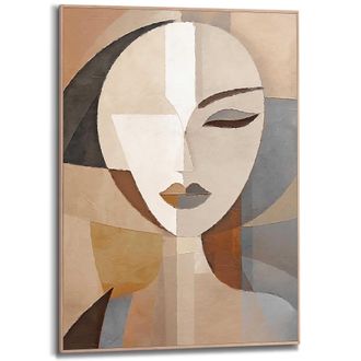 Reinders Gerahmtes Bild, Abstrakte Frau, Wohnzimmer, Poster, Wanddeko, Room Decor, MDF, Braun, 70 x 50
