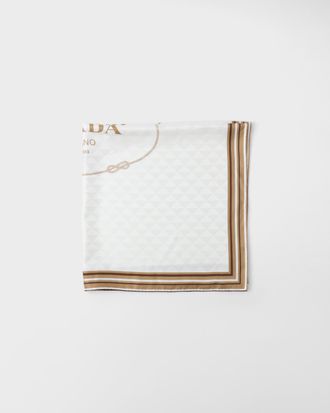 Prada Jacquard-Schal aus Seiden-Twill mit Print, 90 x 90 cm