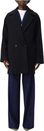 HUGO BOSS Femme, Manteaux, Bleu, Taille: 46 FR &Eacute;l&eacute;gant Manteau Bleu &agrave; Double Boutonnage Boss