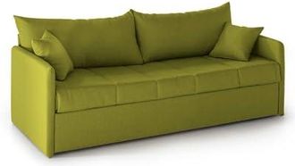 Talamo Italia 3-Sitzer Schlafsofa Uberta, Schlafsofa fürs Wohnzimmer, gepolstert, abnehmbar, 100% Made in Italy-Qualität, 205x86 h80 cm, Grün