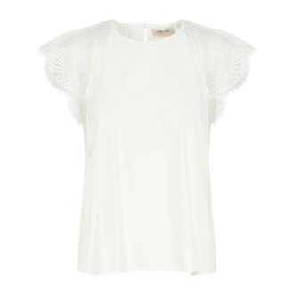 Cream Elegante Spitzenbluse in Schneewei&szlig; - - Blouses & Shirts - Damen - Wei&szlig; - 3XL