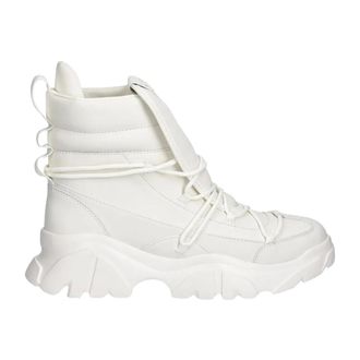 Emporio Armani Bottes &agrave; lacets Flakes &agrave; semelle &eacute;paisse - Femme - Chaussures - Beige - Taille: 36 EU
