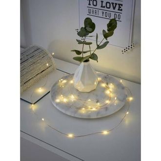 Konstsmide Micro LED Lichterkette, 6h Timer, 40 warm weiße Dioden, batteriebetrieben, Innen, kupferfarbener Draht - 1461-160