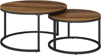 Vicco Set de tables basses Montreal, Bois, 77 x 40 cm 2 pi&egrave;ces