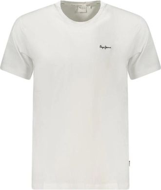 Pepe Jeans London Wei&szlig;e Baumwoll-Crew-Neck-T-Shirt - - Tops - Herren - Wei&szlig; - S