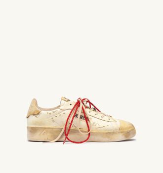 Autry BASKETS DALLAS LOW SUPER VINTAGE EN CUIR MARSHMALLOW