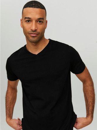Jack & Jones V-Shirt JJEORGANIC BASIC TEE SS V-NECK 3PK MP (Packung, 3-tlg)