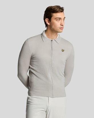 Lyle & Scott Golf Leichter Kragen-Cardigan - Grau