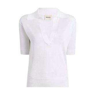Khaite Wei&szlig;e V-Ausschnitt T-Shirt Julita - - Blouses & Shirts - Damen - Wei&szlig; - S