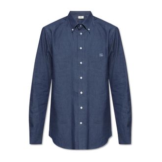 Etro Hemd mit Logo-Stickerei - - Shirts - Herren - Blau - XL