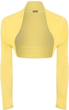 WearAll Boléro Cardigan à Manches Longues - Hauts - Femmes - Jaune - 36-38