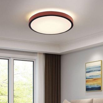 Globo Lighting Globo Lighting - led Deckenlampe Wohnzimmerleuchte braun Deckenleuchte rund Tageslichtlampe, Lichtfarben einstellbar, Alu Acryl, 24W 1189lm warmweiß