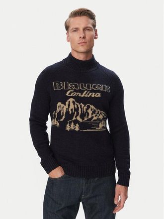 Blauer Rollkragenpullover Pianozey 26WBLUM10616 Blau Regular Fit