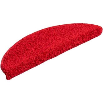 vidaXL Vidaxl - Tapis descalier 15 pi&egrave;ces 56 x 17 x 3 cm Rouge Demi-rond