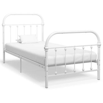 vidaXL Cadre de lit Blanc M&eacute;tal 100 x 200 cm