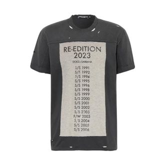 Dolce & Gabbana Re-Edition 2023 Print T-Shirt - - Tops - Herren - Schwarzk - L