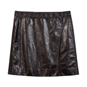 Luisa Cerano Lamm Nappa Minirock - - Skirts - Damen - Braun - XS