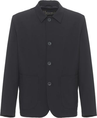 Herno Blazer Light Stretch Wooly - - Jackets - Herren - Blau - L