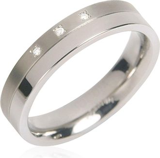 Boccia Damen-Ring teilpoliert Titan 3 Brillianten GR.48 0129-0348