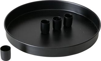 Boltze Boltze Kerzenleuchter Margo (rund, schwarz, Eisen, handgearbeitet, modernes Design, f&uuml;r Stabkerzen, Kerzenhalter, Kerzenst&auml;nder, Kerzen Zubeh&ouml;r) 20391