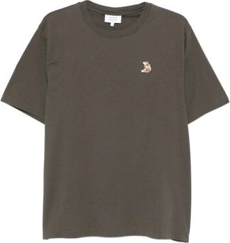 Maison Kitsun&eacute; Homme, Tops, Gris, Taille: L Dreaming Fox Comfort Tee-Shirt