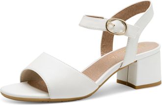 Jana Damen Sandalen mit Absatz Vegan mit Klettverschluss, Weiß (White), 40 EU