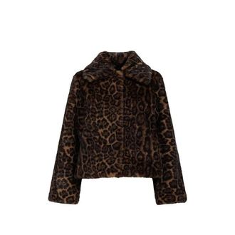 Apparis Manteau &agrave; col classique en fourrure