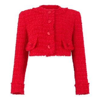 Dolce & Gabbana Kurze Tweedjacke - - Jackets - Damen - Rot - S