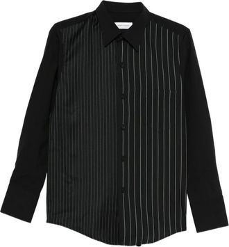 Ernest W. Baker Homme, Chemises, Noir, Taille: M Pinstripe Patch-Pocket Shirt
