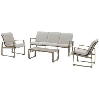 Hesperide Hesperide - Salon de jardin Boreane Noisette & caf&eacute; 5 places en aluminium texaline et polyester - Hesp&eacute;ride