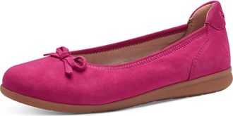 Tamaris Comfort Damen Ballerinas aus Leder mit Schleife, Rosa (Fuxia), 36 EU