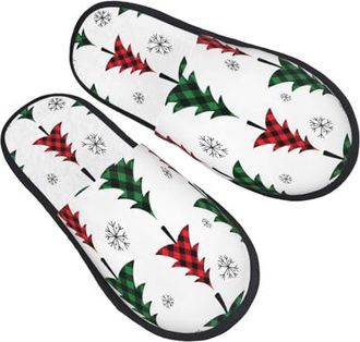 Generic Pantoufles Moelleuses Sapins De No&euml;l &Agrave; Carreaux Buffalo Chausson Hiver Antid&eacute;rapants Chaussures Pour Int&eacute;rieur Homme Unisex M