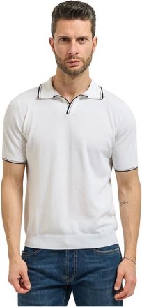 Gran Sasso Homme, Tops, Blanc, Taille: XL Polo Avec Bordure Contrast&eacute;e