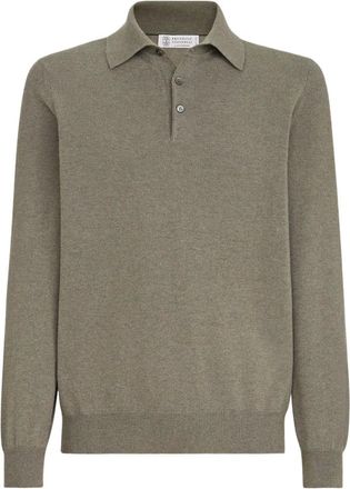 Brunello Cucinelli Polo en cachemire - Homme - Tops - Gris - Taille: XL